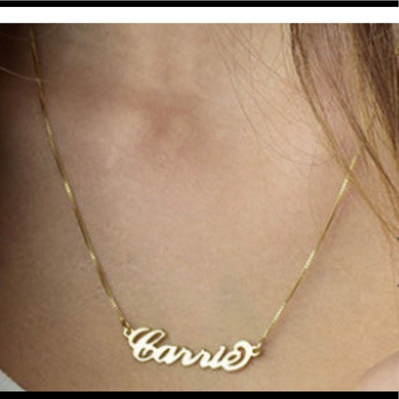 Jewelry | Customized 14 Kt Gold Name Plate And Chain | Poshmark